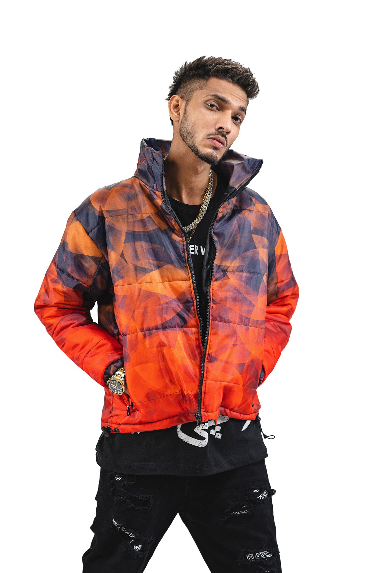 HALFMOON RED QUILTED PUFFER – Stunner Vision